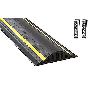2" High Garage Door Flood Barrier Threshold Kit ‘GARADAM’ (10'3") | Flexible PVC | Complete Kit Includes 2 Adhesives | GaraDry