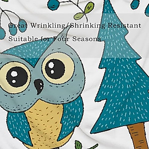 DreamBay Soft Throw Blanket for Couch Sofa Forest Owls and Fir Trees Lightweight Blanket Women Microfiber Blanket for Bed Office Camping Travel 50x60 inches
