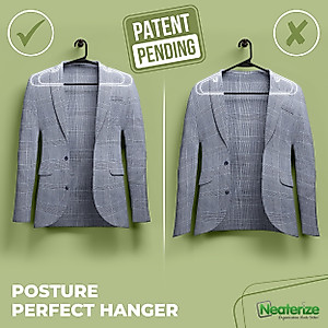 NEATERIZE Clothes Hangers Plastic 50 Pack for Adults - Plastic Hangers, The Perfect Coat Hanger and Space Saving Clothes Hangers for Closet, Percheros Ganchos para Colgar Ropa Hangars - Black Hangers