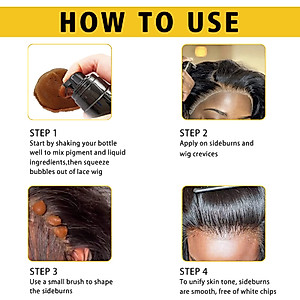 Melting Lace Lace Tint Mousse for Women - Natural Finishing Color on Wigs, Toupees, and Hairpieces - Wig Glue Tool Set (Mocha- Medium Brown)