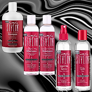 Simply Stylin' Light Silk Hair Spray - Anti-Frizz Silicone Heat Protectant - Hair Detangler for Women and Synthetic Wigs - 4 fl oz