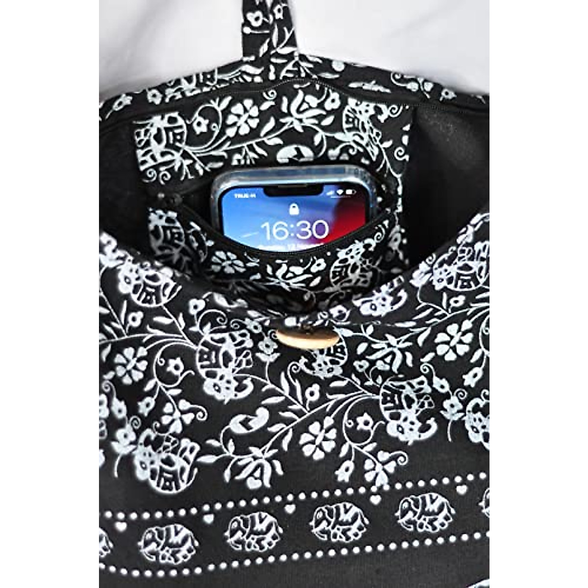 Siam trendy Elephant Cross body Purse with inside Phone Pocket Soft Shoulder Strap Handmade Bohemian Boho Hobo Hippie (GRAY)