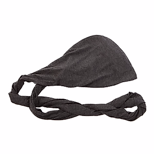 CAPLORD Silk Satin Lined Halo Turban Head Wrap Pre-Tied Skull Wave Cap for Men and Women Sleeping Bonnet Hair Cover Chemo Hair Loss Hat Head Cover Durag Dark Gray