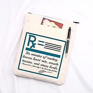 MAOFAED Encouragement Reading Book Sack Book Lover Book Sleeve Bookish Book Protector Inspiration Gift for Friends Sister (Six Minutes booksl)
