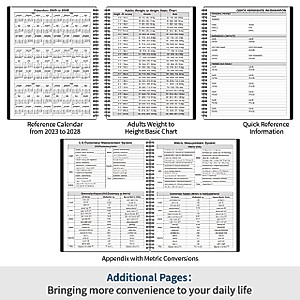 Daily Planner Undated - Spiral Appointment Planner, 208 Pages, 8.8" x 11", Daily Planner with Hourly Schedules, Appointment Book for Man/Women, Inner Pocket, Elastic Closure