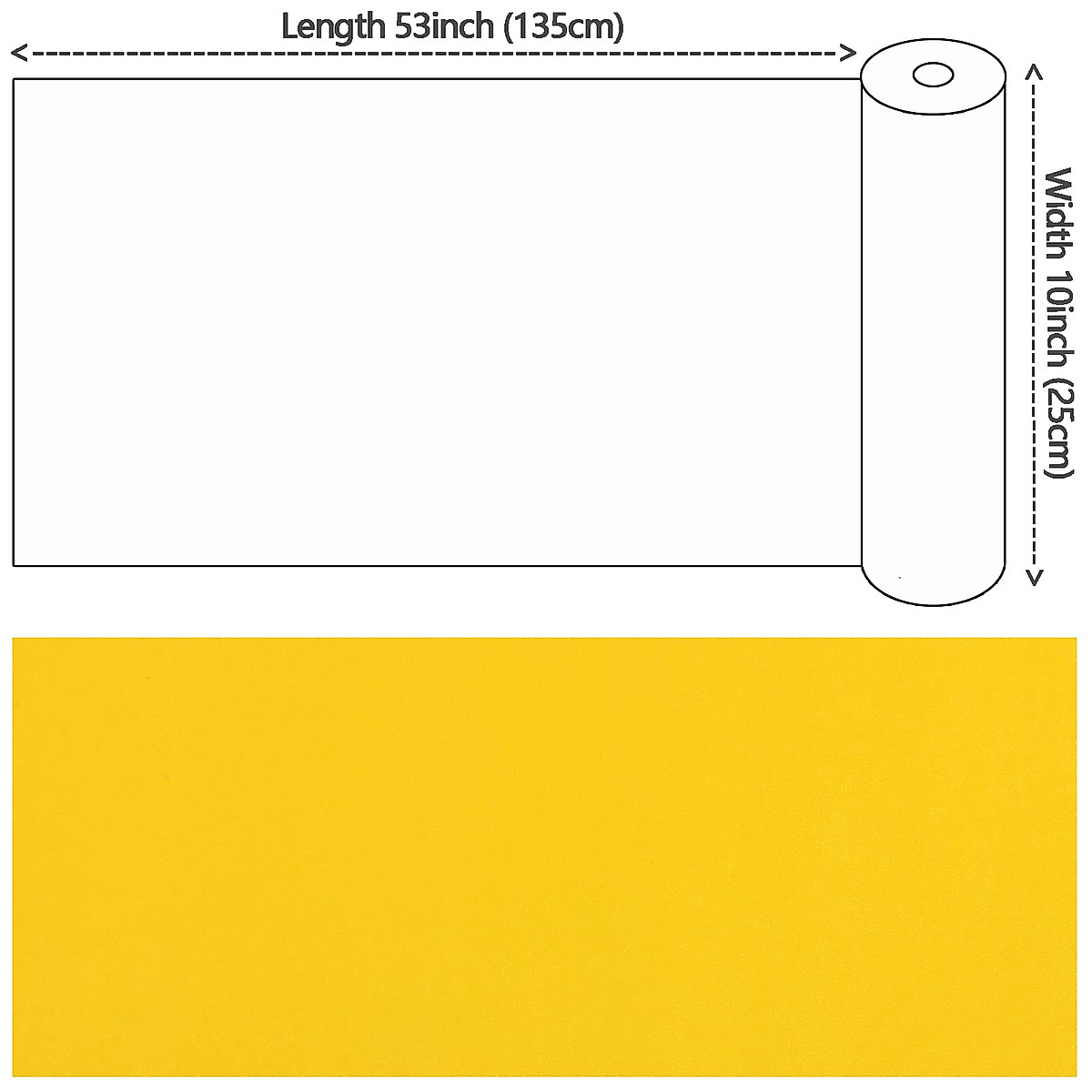 Solid Color Yellow Faux Leather Roll 10"X53"(25cmX135cm),Smooth Faux Leather Material for Making Crafting,Making Handicrafts,Leather Earrings, Bows, DIY Sewing (Yellow)