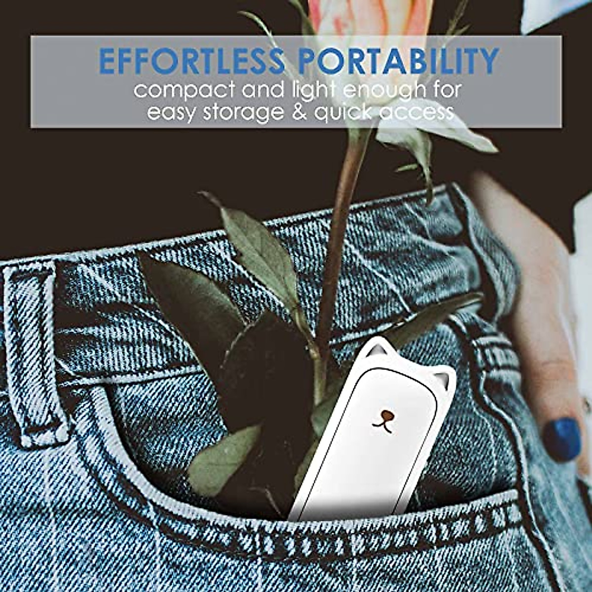 BRILLIRARE Handheld Fan, 3 IN 1 Portable Personal Fans with Power Bank&Flashlight, Mini Foldable Pocket Desk Fan, USB Rechargeable Battery Operated, 8-24 Work Hours for Travel Camping, White