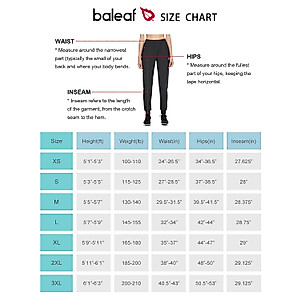 BALEAF Hiking Pants Women Joggers Workout Athletic Lightweight Running Travel Track Pants Quick Dry 2 Zipper Pockets Black S