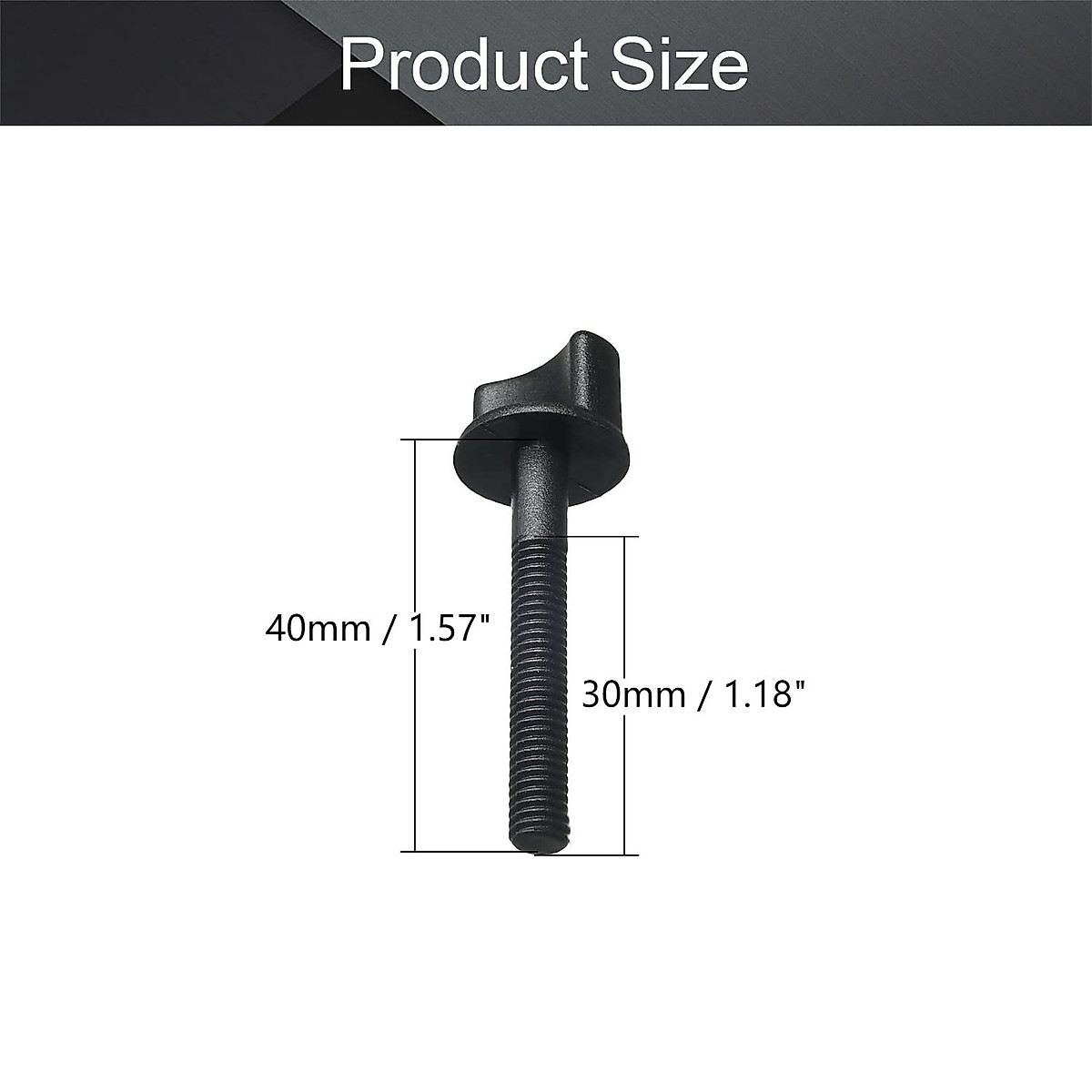 Fielect 10Pcs M6 x 40mm Nylon Thumb Screw Bolt Hand Plastic Screws Metric Thread for RC Model Aircraft Black