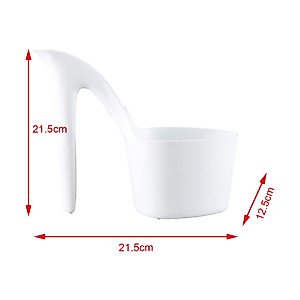 Bothyi Flower Pot High Heel Shaped Home Decor Lady Shoe Shape Indoor Outdoor Table Ornaments Planter Nursery Pot Flower Pots Lightweight Bonsai Pot, White