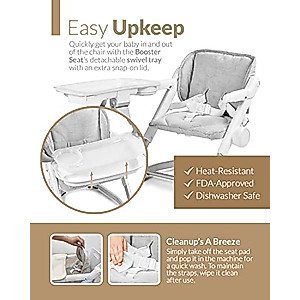 Unilove Feed Me 3-in-1 Travel High Chair Booster Seat for Infants and Toddlers - Transitional, Compact & Fits Any Chair, Swivel Tray, Shadow Gray