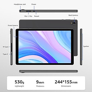 ApoloSign Android 13 Tablet, 10.1-inch Tablet with Octa-core Processor, 8(4+4) GB RAM, up to 128GB Expand, Long Lasting Battery, and WiFi6, Bluetooth, G-Sensor, Dual Camera, Google Play GMS Certified