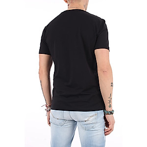 A|X Armani Exchange Men's Basic Pima V Neck Tee, Black, Large