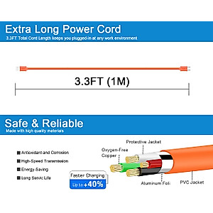 SCOVEE Fast Charger Cable Compatible with Ring VideoDoorbell 2/3/Plus / 4 (2020 Release). Micro USB Battery Charging Cord Compatible with Ring Camera. Replacement Power Wire Compatible with Ring 3FT