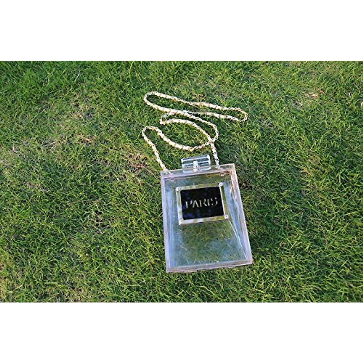 Women Acrylic Transparent Paris Perfume Shape Evening Bags Purses Clutch Vintage Banquet Handbag