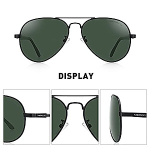 MERRY'S Men HD Polarized Sunglasses Aluminum Magnesium Driving Sun Glasses S8285 (Black Frame/G15 Lens/Black Temples, 60)