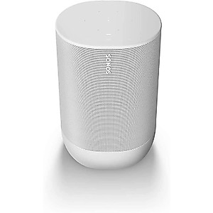 Sonos Move - Battery-Powered Smart Wi-Fi and Bluetooth Speaker with Alexa Built-in - Lunar White (2-Pack)