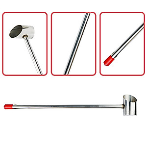 Bntyok Large Caliber Marshmallow Machine Spoon Long Handle Stainless Steel Sugar Spoon Resistant Cotton Candy Machine Spare Parts