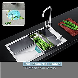 Hair Catcher Silicone Sink Drain Strainer Hair Stopper 5.7 inch Shower Tub Large Mesh Drain Covers for Shower Bathtub Easy to Install and Clean, Set of 5