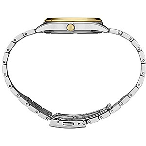 SEIKO SUR430 Watch for Men - Essentials Collection - with White Sunray Dial, Day/Date Calendar, Two-Tone Stainless Steel Case/Bracelet, Gold Hands and Markers, and 100m Water-Resistant