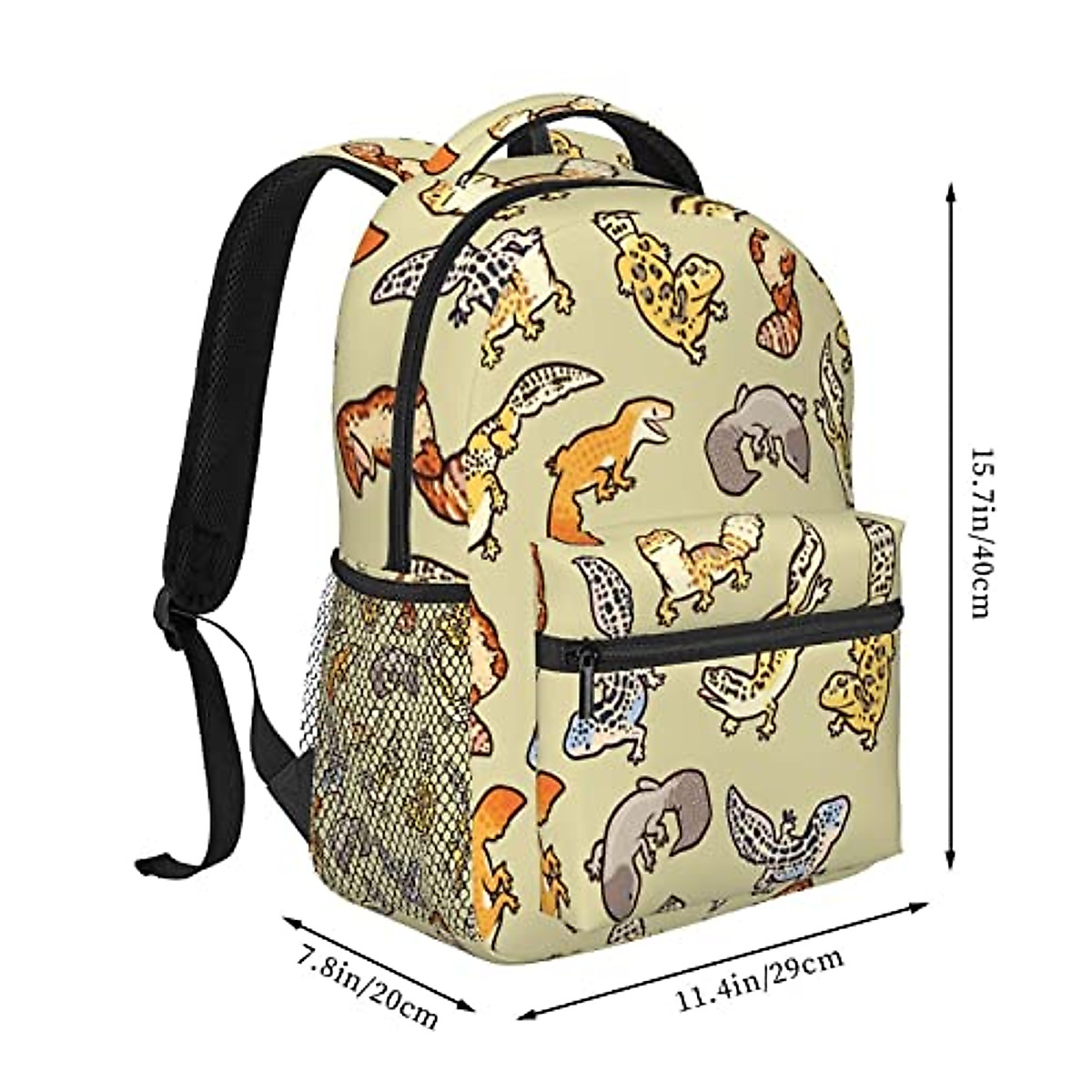 ILEABEC Backpack for Women Men Leopard Gecko Lightweight Laptop Backpack Durable Gym Backpacks Casual Daypack
