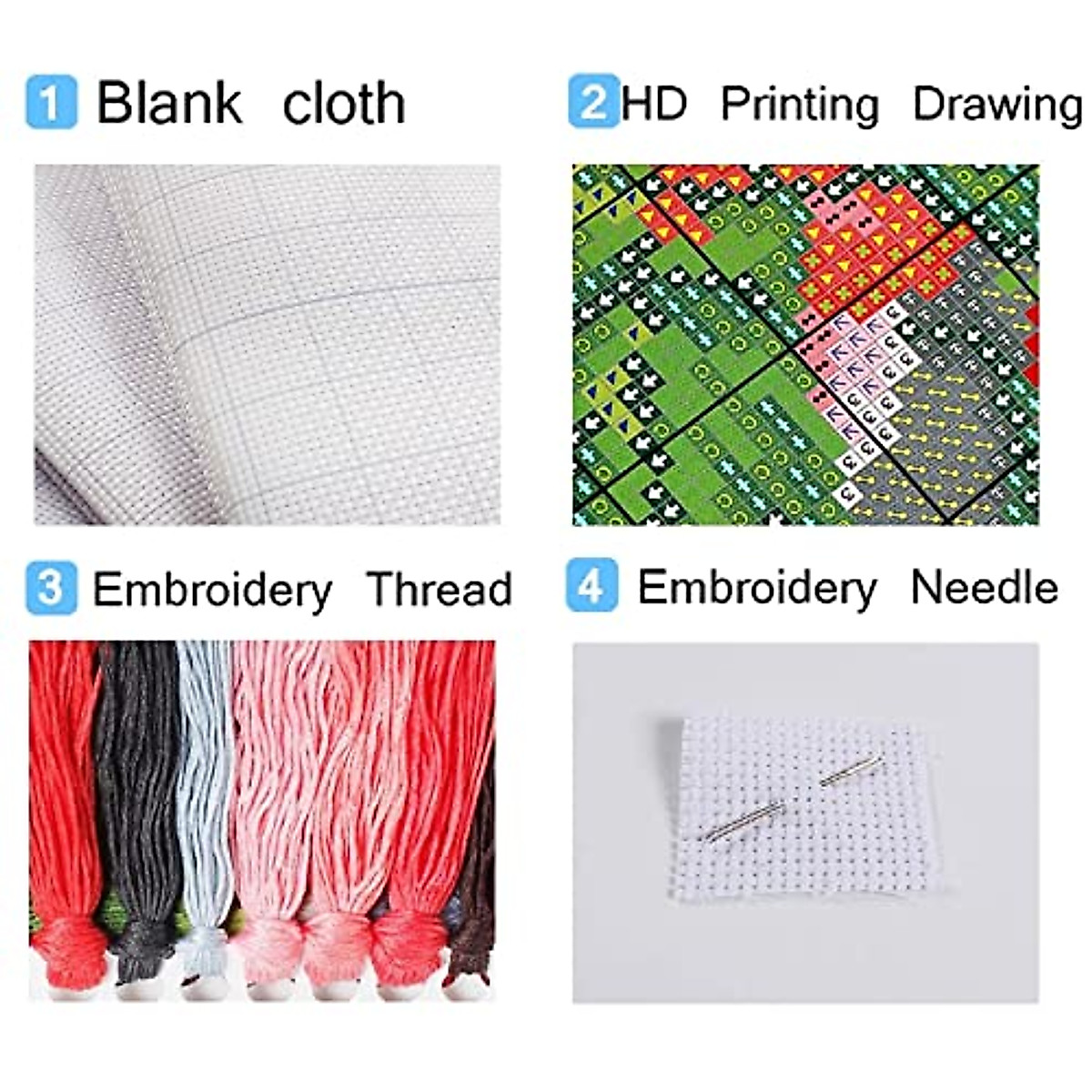 Fanxvivy Beginners Cross Stitch Kits Stamped Full Range of Embroidery Starter Kits for Beginners DIY 11CT Preprinted Cross-Stitch Kit for Adults Needlepoint Kits-Horse 15.7×22.4 inch
