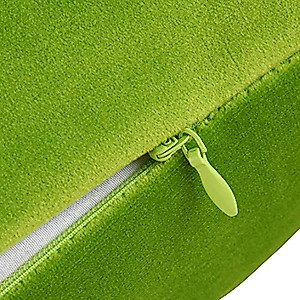 Mixhug Set of 2 Cozy Velvet Square Decorative Throw Pillow Covers for Couch and Bed, Chartreuse, 18 x 18 Inches