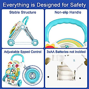 Dahuniu Baby Sit to Stand Toy Learn Walker Activity Center for Kids Lights and Sounds, Fun Musical Table, Gift for 9, 12, 18 Months, 1, 2 Year Old.