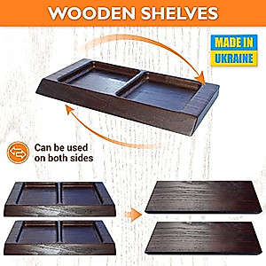 Wood Floating Shelves Set of 2-Rustic Shelf 12 inch Wide Wooden Wall Shelves for Living Room Bedroom Kitchen Bathroom Brown Color Deep -12"x6.5"