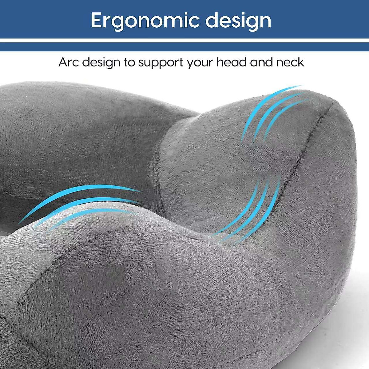 HITSZS Inflatable Travel Pillow for Airplane Inflatable Neck Pillow for Traveling with Soft Velvet Washable Cover for Sleeping, Airplane,Train, Car, Office, Contoured Eye Masks, Earplugs