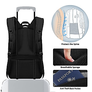 ANTERK Travel Backpack, Extra Large Laptop Backpack, TSA Business Backpack Durable 17.3 Inch School Backbag with USB Port, Anti Theft Computer Backpack Christmas Gifts for Men Women, Black