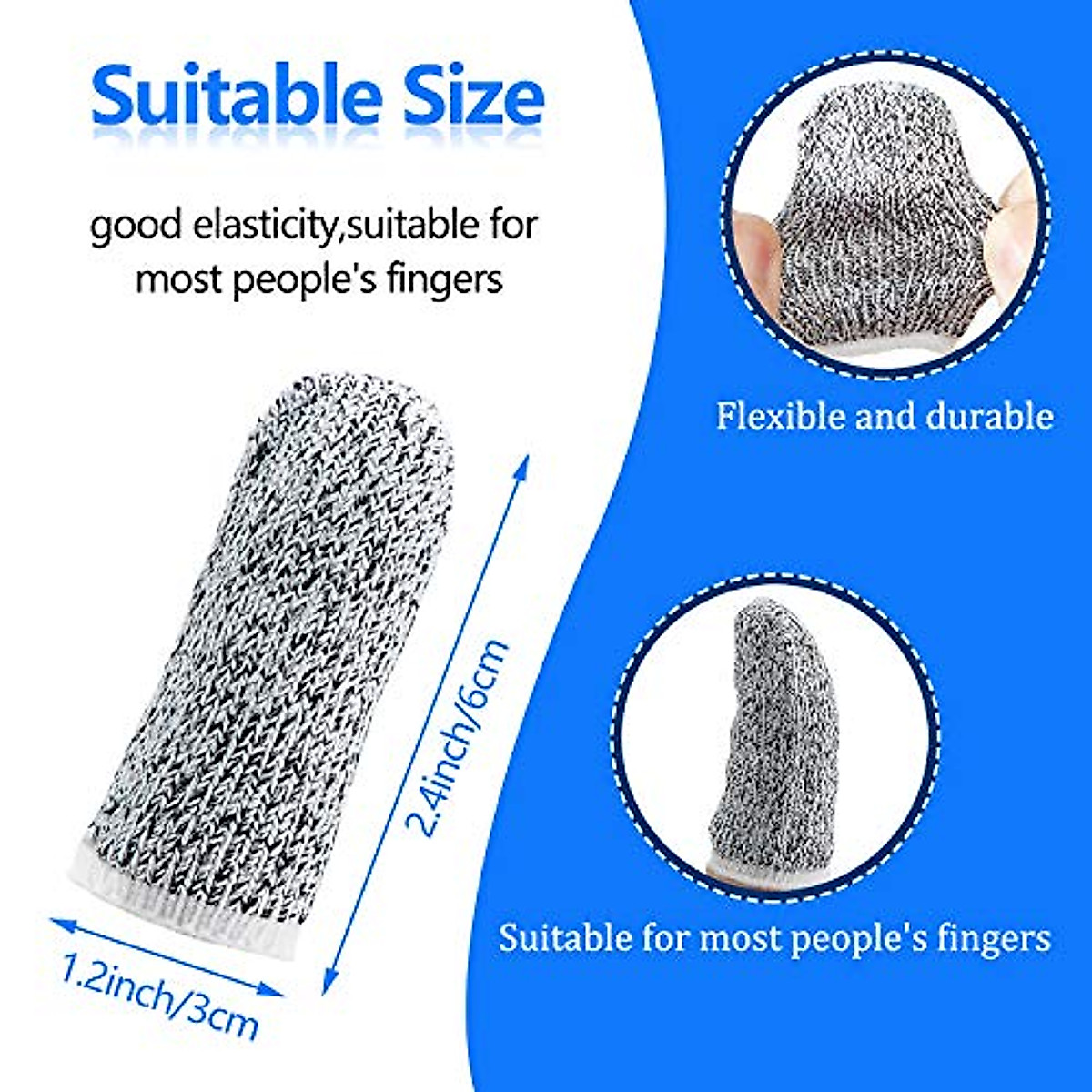 40 Pieces Cut Resistant Finger Cots Finger Sleeves Cut Protection Sleeves Thumb Finger Protectors Guards Reusable for Kitchen Work Sculpture