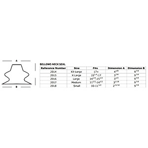 Gear Up Guide Bellows Latex Neck Seal for Drysuit Trimmable, X-Large / 15.25" - 17" Neck