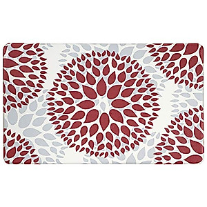 Rugshop Modern Floral Circles Anti Fatigue Standing Mat 18" x 30" Red
