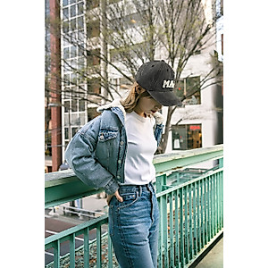 Waldeal Embroidered Mama Hat for Women, Gifts for Mom, Wife, Adjustable Washed Distressed Baseball Cap Black