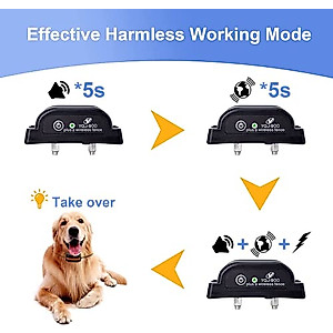 YHPOYLP Electric Wireless Dog Fence System, Dog Training Collar System with Remote Control, 656 Feet In-Ground Fence Boundary Container, Expandable to Multiple Dogs