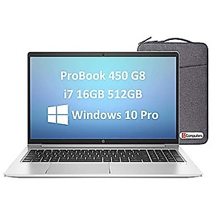 HP ProBook 450 G8 15.6" IPS FHD i7-1165G7, 16GB RAM, 512GB PCIe SSD, 2021 Intel Quad-Core Business Laptop Backlit, Type-C, RJ-45, Webcam, HDMI Cable, Windows 10 Pro