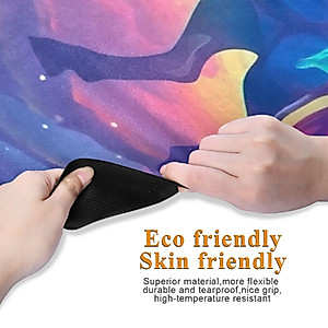 GOODOLD Rainbow Unicorn Yoga Mat, 71 x 26 Inch Non-slip Yoga Mats Folding Travel Exercise Mat Indoor Outdoor Gym Pilates with Storage Bag for Women Men