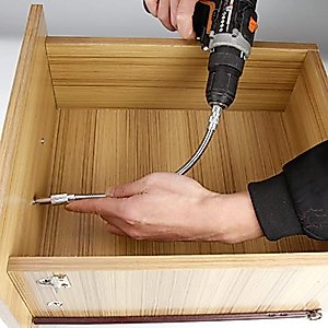 2 PC Flexible Drill Bit Extension - 1/4" Magnetic Hex Soft Flexible Shaft Extension For Drill - 7.9" And 11.8" Quick Change Hex Shank Flex Drill Bit Extension For Furniture, Computer Chassis, Cabinets