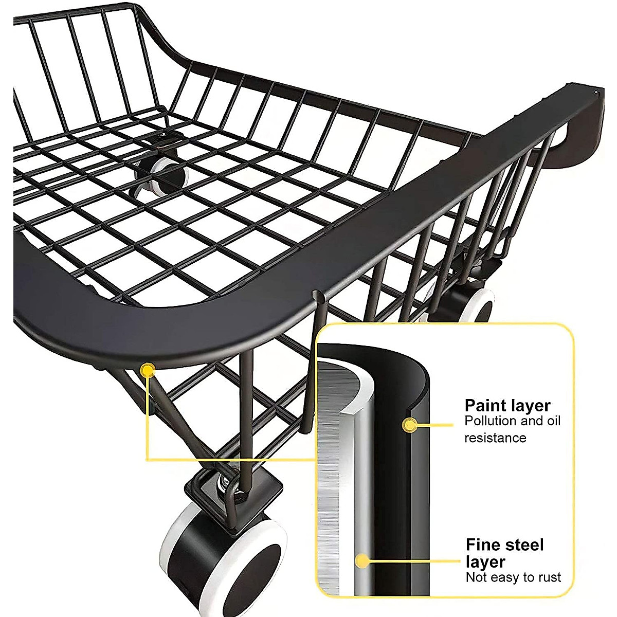 Kitchen Metal Storage Basket with Wheels Stackable Wire Utility Rolling Cart Vegetable Fruit Baskets Rack for Pantry,Potato,Onions,Beverages Storage(6 Tiers)