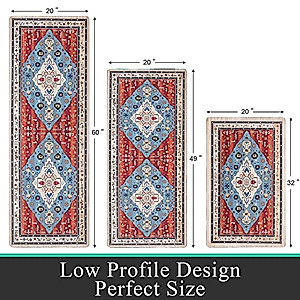 Pauwer Farmhouse Kitchen Rugs Set of 3 Boho Kitchen Mats for Floor Waterproof Kitchen Rugs and Mats Non Skid Washable Kitchen Floor Mat Kitchen Runner Throw Area Rugs for Kitchen Laundry Room Entryway