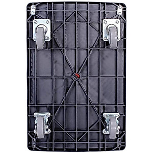 Generic Folding Cart with Wheels, Push Cart Hand Trucks Utility Carts Platform Trucks, 4 Wheels Foldable Heavy Duty Trolley, Maximum Load 440lb (Size : 73 * 47CM)