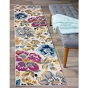 Modern Floral Runner Rug 2' x 7' 2" Multi