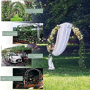 MISKYN Heavy Duty Metal Garden Arch Trellis 1.2M 1.4M 1.8M 2.4M 3M 3.5M Wide Weather-Resistant Rose Arches Wedding Archway Frame, Garden Entrances Decoration Arch Stand,Black,W1.2M*H2.2M
