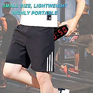 Jhering Portable Gym Timer, Workout Clock with Rechargeable Battery and Built-in Magnet, Stopwatch Countdown/Up for Home Gym Garage Fitness, Interval Training, EMOM, Tabata, Boxing (Black)