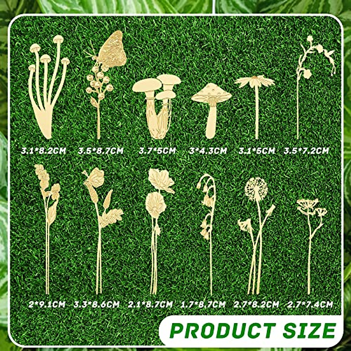 Yookeer 12 Pieces Brass Plant Hanger Metal Plant Decoration Cute Hanging Brass Plant Ornaments for Plant Lovers Gardeners Home Office Room Ornament