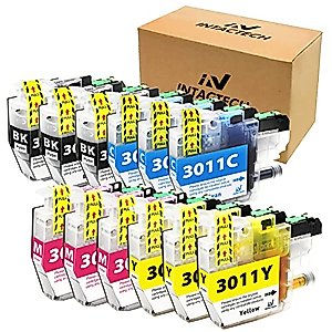 Intactech Compatible Ink Cartridges Replacement for Brother LC-3011 LC3011 BKCMY Work for Printer MFC-J491DW, MFC-J497DW, MFC-J690DW, MFC-J895DW 3 Sets-12 Pack (3 Black,3 Cyan,3 Magenta,3 Yellow)