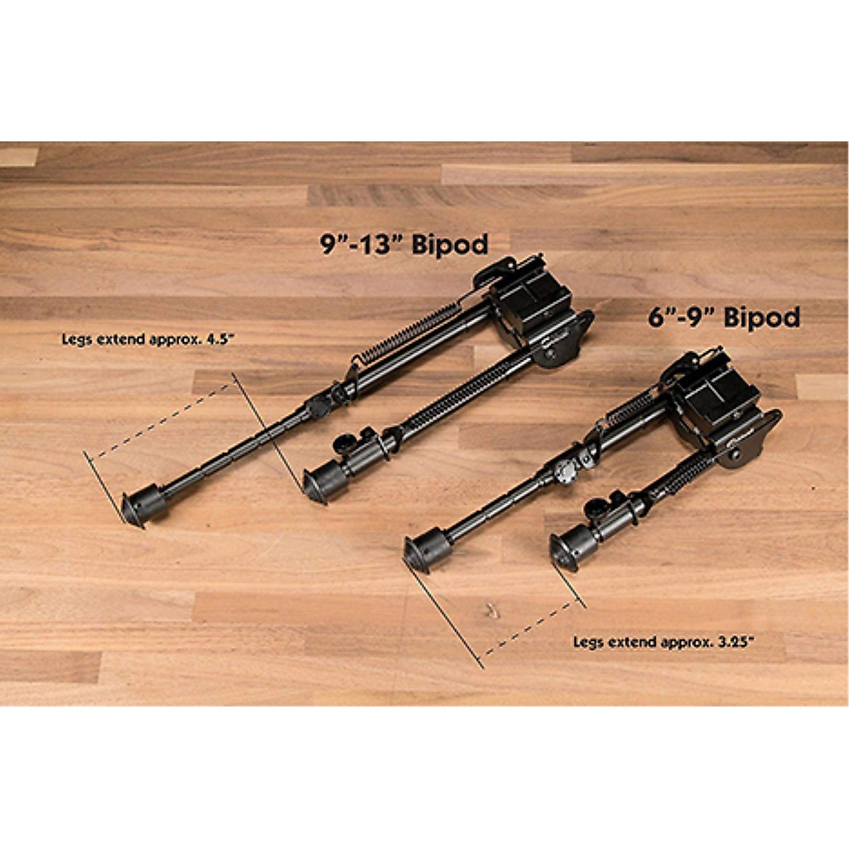 Caldwell XLA Fixed Pic Rail Bipod 6" - 9" with Collapsible Design, Non-Slip Feet and Notched Legs for Outdoor, Range, Shooting and Hunting