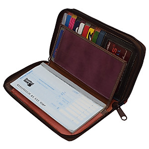 Swiss Marshall Women's RFID Blocking Double Zipper Smartphone Leather Wallet with Removable Checkbook Holder (Multicolor)