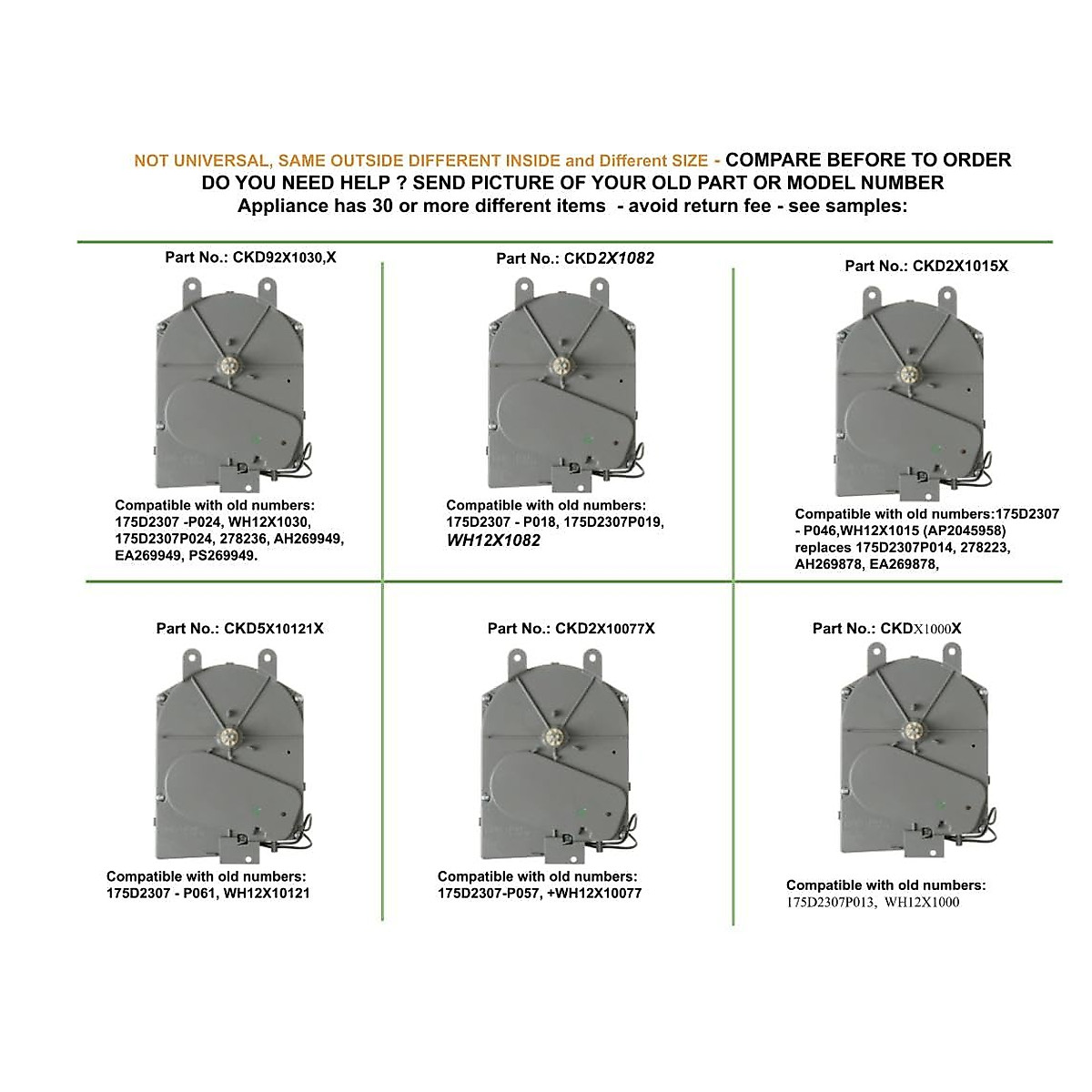 GSPUSA WH12X1000, 175D2307-P013, 175D2307P013, CKD-P013X compatible with General Electric Washer Timer Assembly fits old # WH12X1000, 175D2307-P013, 175D2307P013